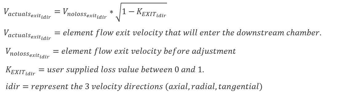 Element Exit K Loss Corrections