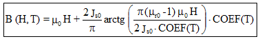 Analytic saturation curve * exponential function of T