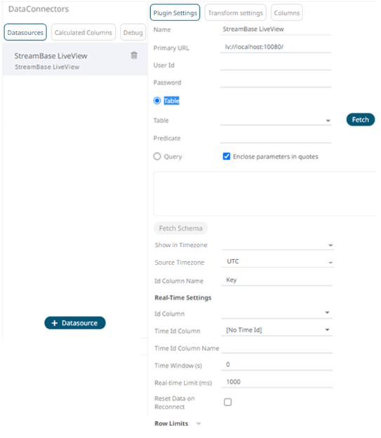 Altair Panopticon Web Authoring Help - StreamBase LiveView