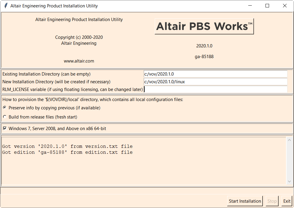 Installation via the Graphical User Interface
