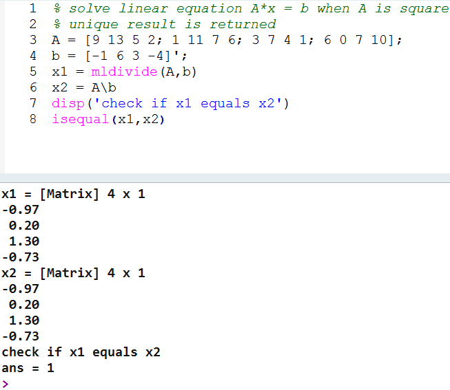 Compose-3500:Linear Algebra Operations in OML