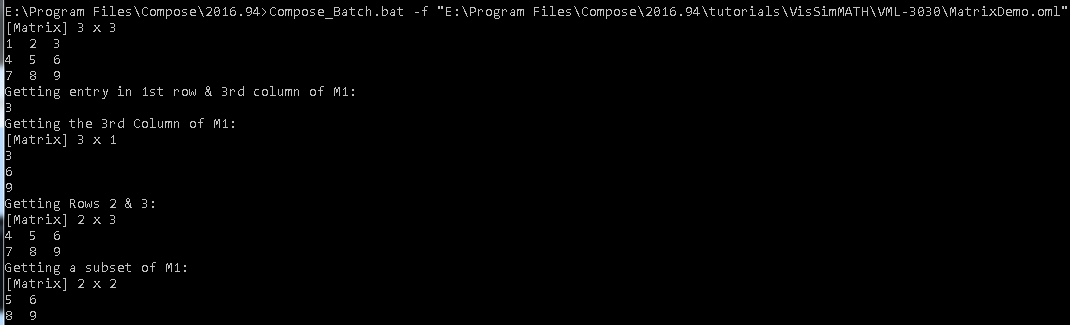 Compose-3030: Using Compose and OML in Batch Mode