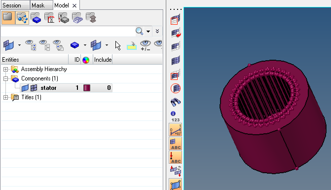Creation of the mechanical mesh in HyperMesh