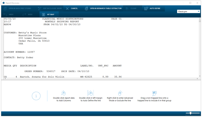 Monarch Help - Report Discovery Basics