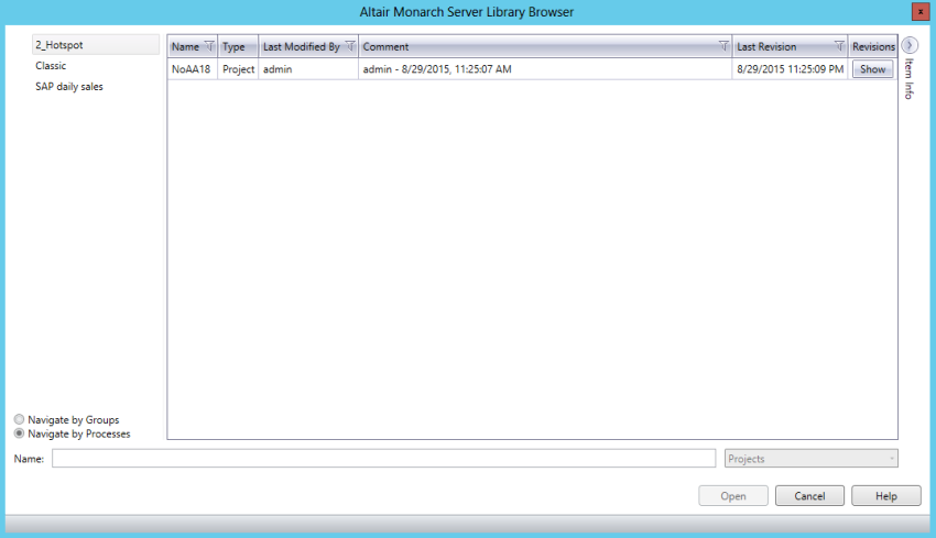 Altair Monarch 2021.0 Help - Opening Projects and Models in Altair ...