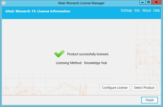 Altair Monarch License Manager - Connection via Knowledge Hub