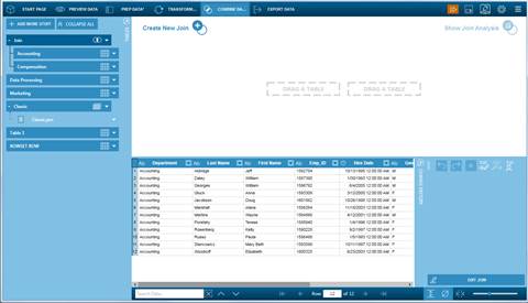Data Prep Studio Help - The Combine Data Stage