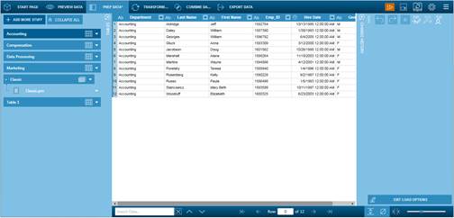 Data Prep Studio Help - Loading a Workspace