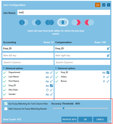 Data Prep Studio Help - Using Fuzzy Joins