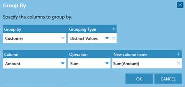 Data Prep Studio Help - Grouping Data