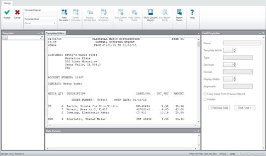 Data Prep Studio Help - Creating the Detail Template