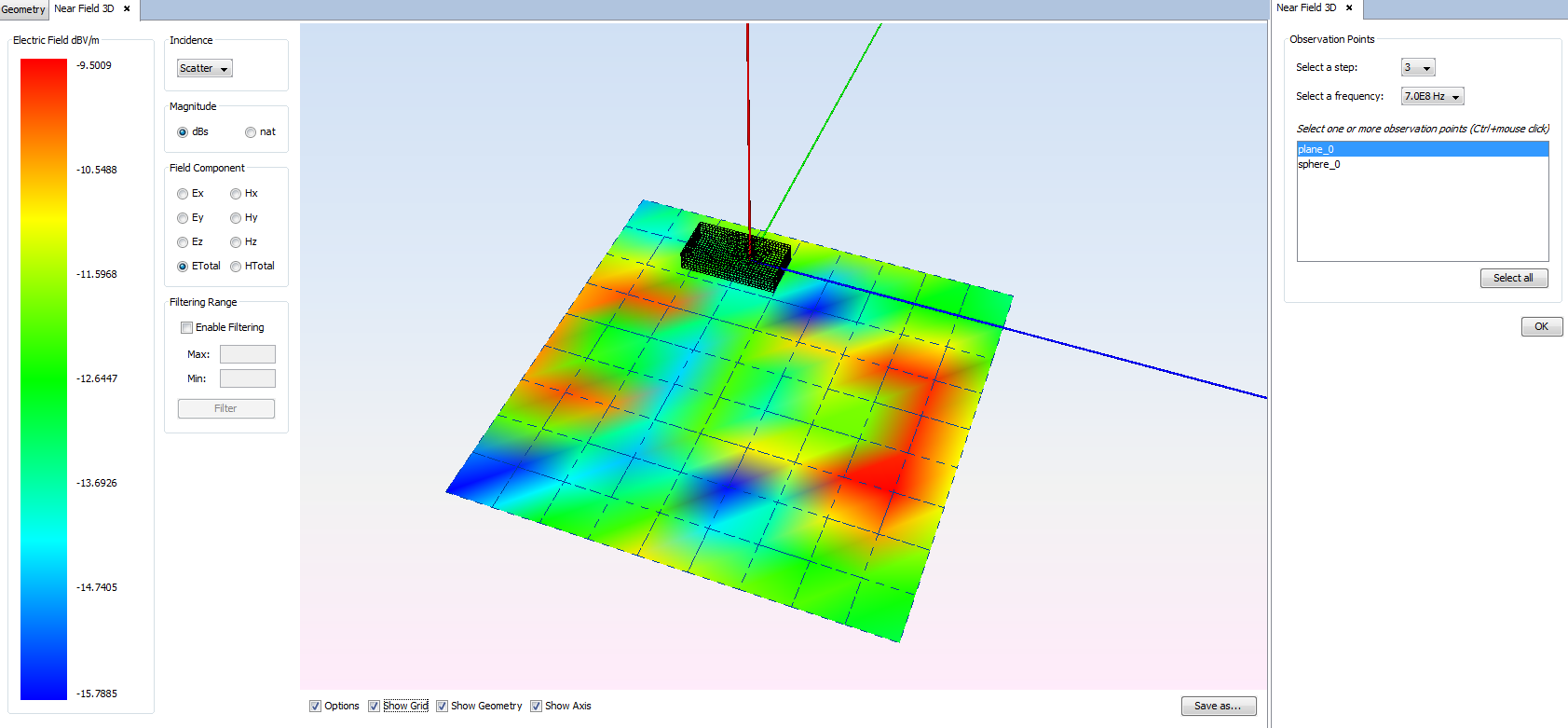 Example 9: Parameters, Frequency Sweep, Far and Near Field