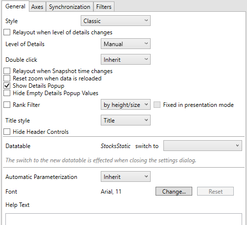 Altair Panopticon Designer Help - Treemap Settings