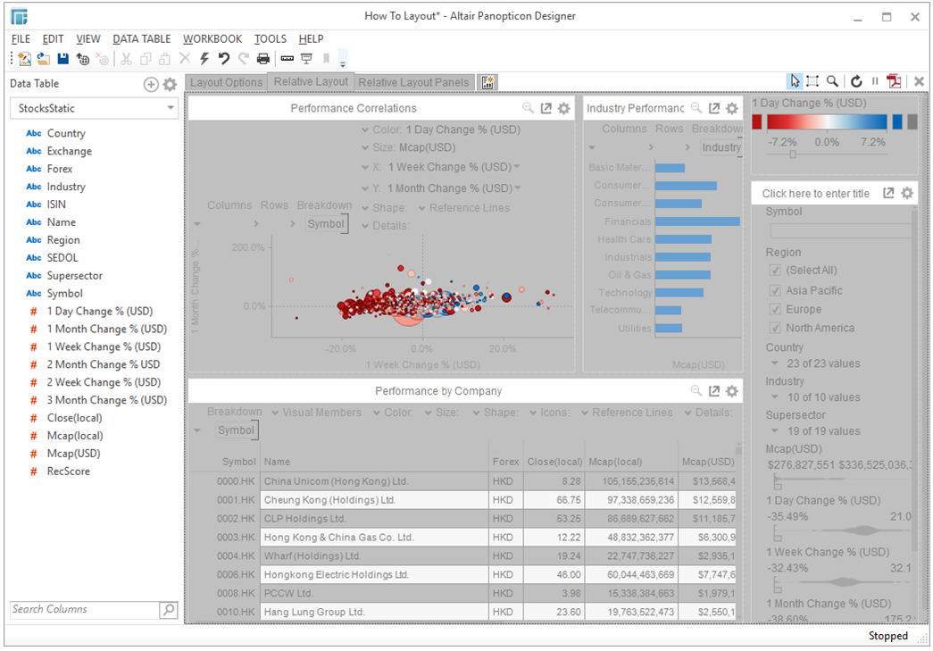 Altair Panopticon Designer Help - Dashboard Background Color