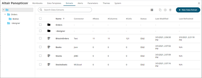 Altair Panopticon Visualization Server Installation and Reference Help - Sorting Data Extracts